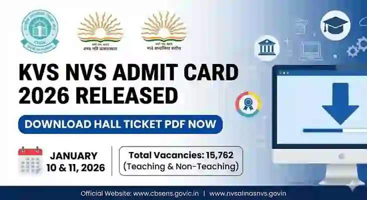 KVS NVS Admit Card 2026 Out: Download Hall Ticket PDF for 15,762 Posts ...